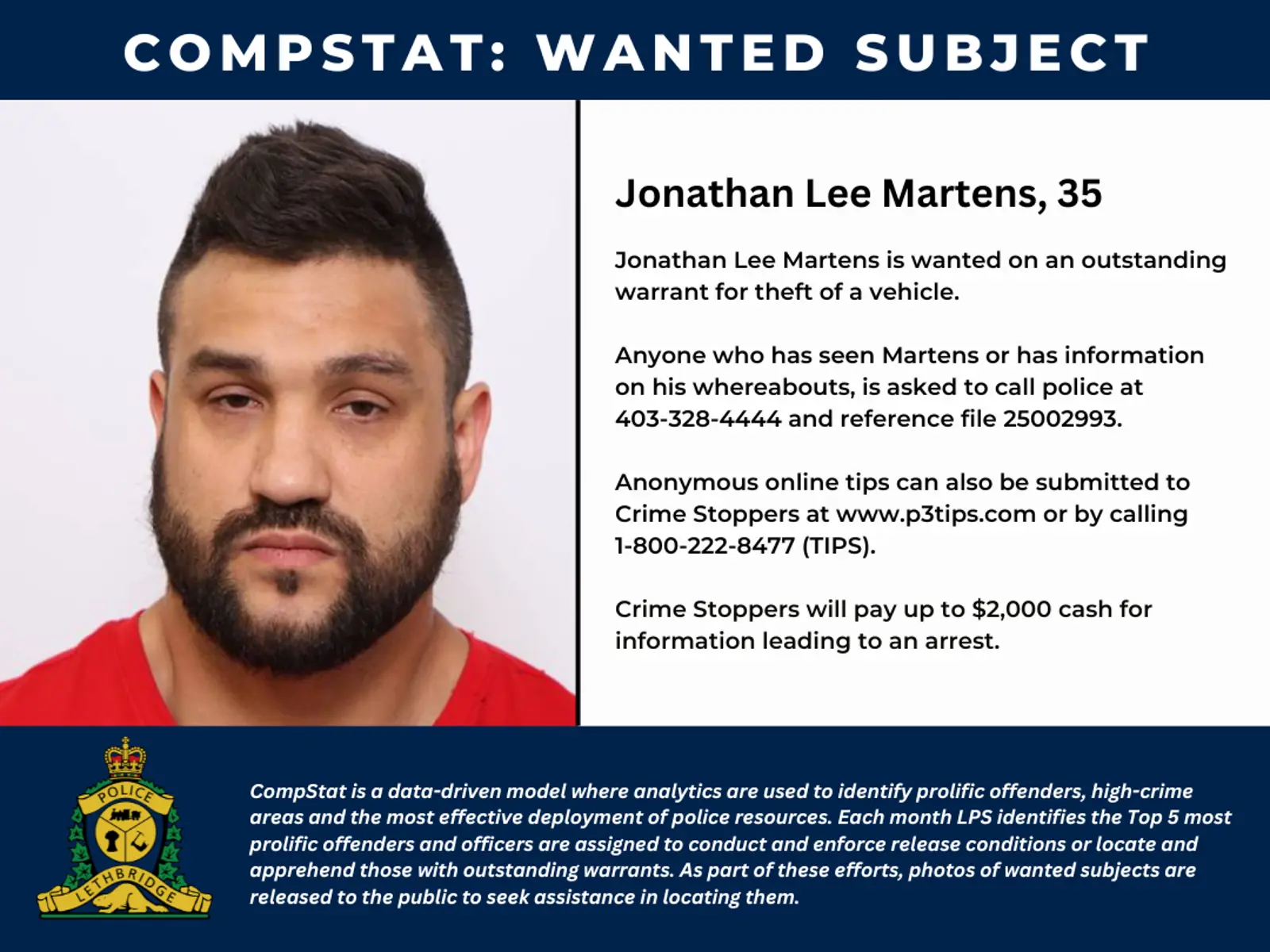 Wanted Persons | Lethbridge Police Service